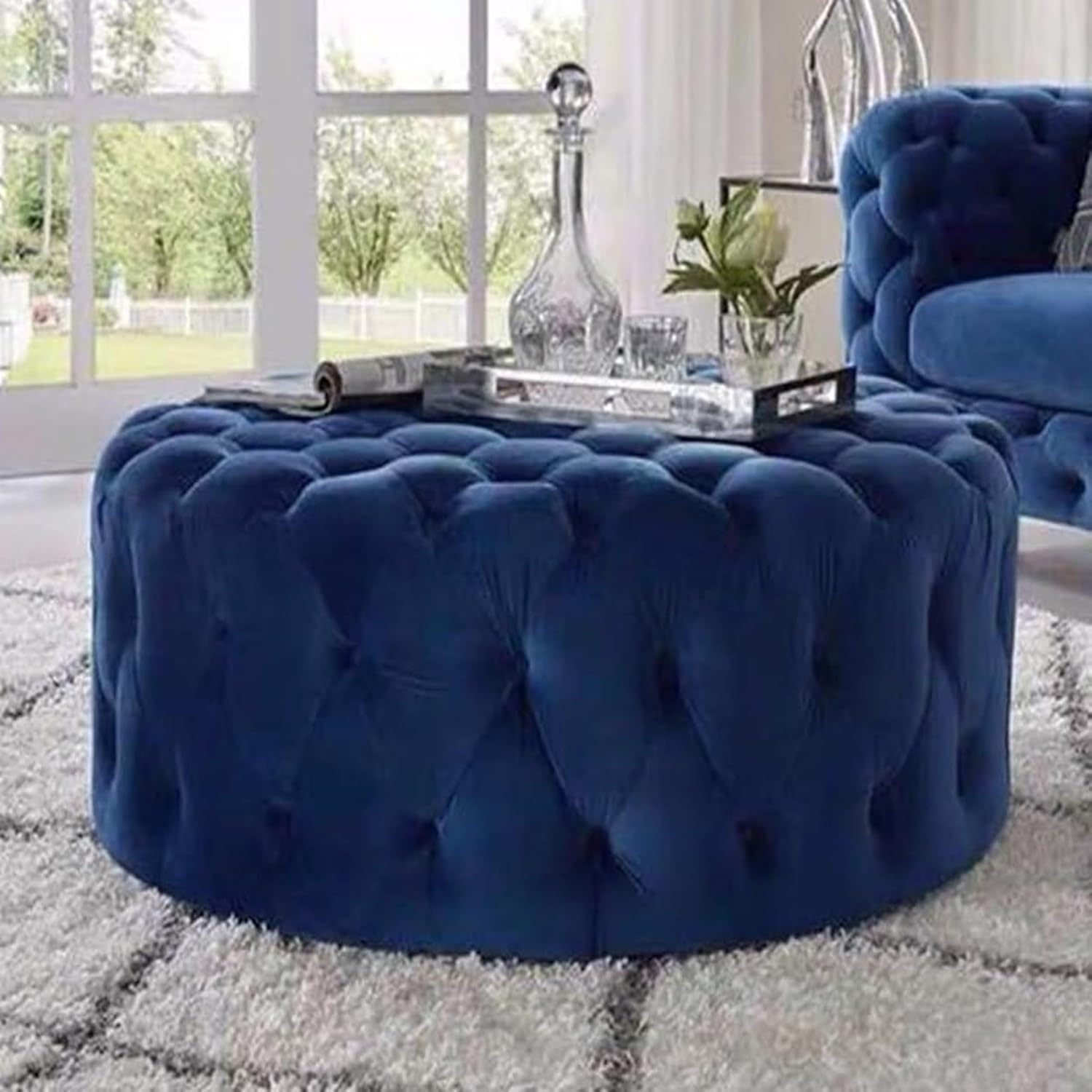 Comfynest Modern Velvet Ottoman Designer Lazy Soft Bedroom Floor Seat ...